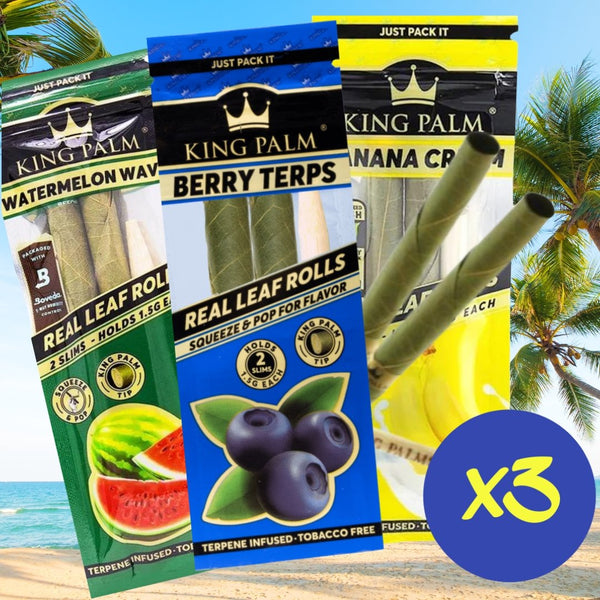 King Palm | 3pc Slim 1.5g | Flavoured Palm Leaf / Blunt Wraps / Cones ...