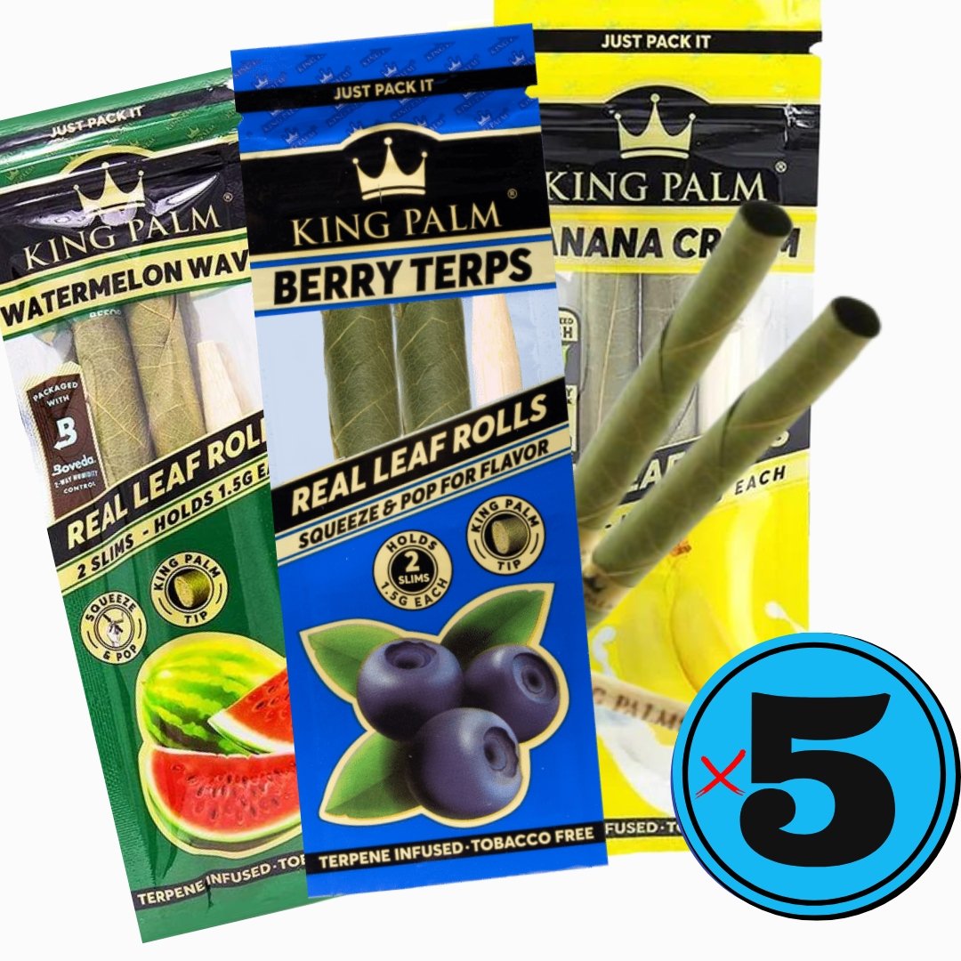 King Palm | 5 Mixed Packs - Palm Leaf / Blunt Wraps / Cones & Rolls ...