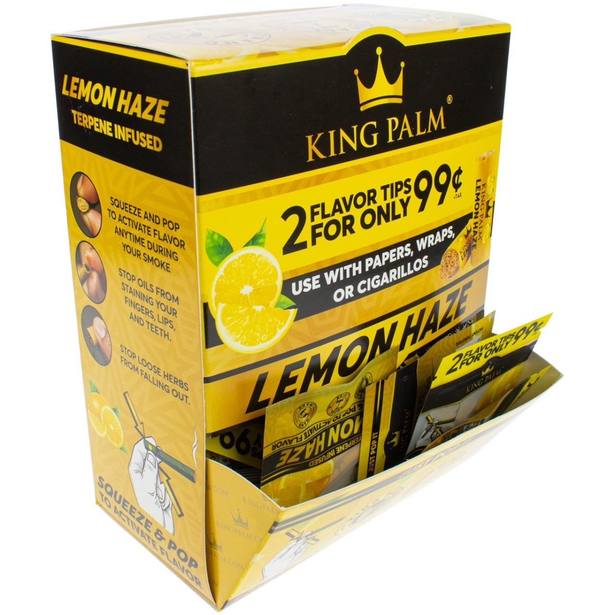 Lemon Haze | 7mm Flavoured Filter Tips - King Palm JustSmoke.Me