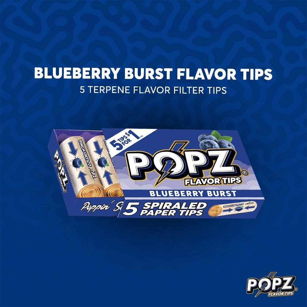 Popz - Blueberry - 5 Flavoured Filter Tips - Portable Carry Case ...